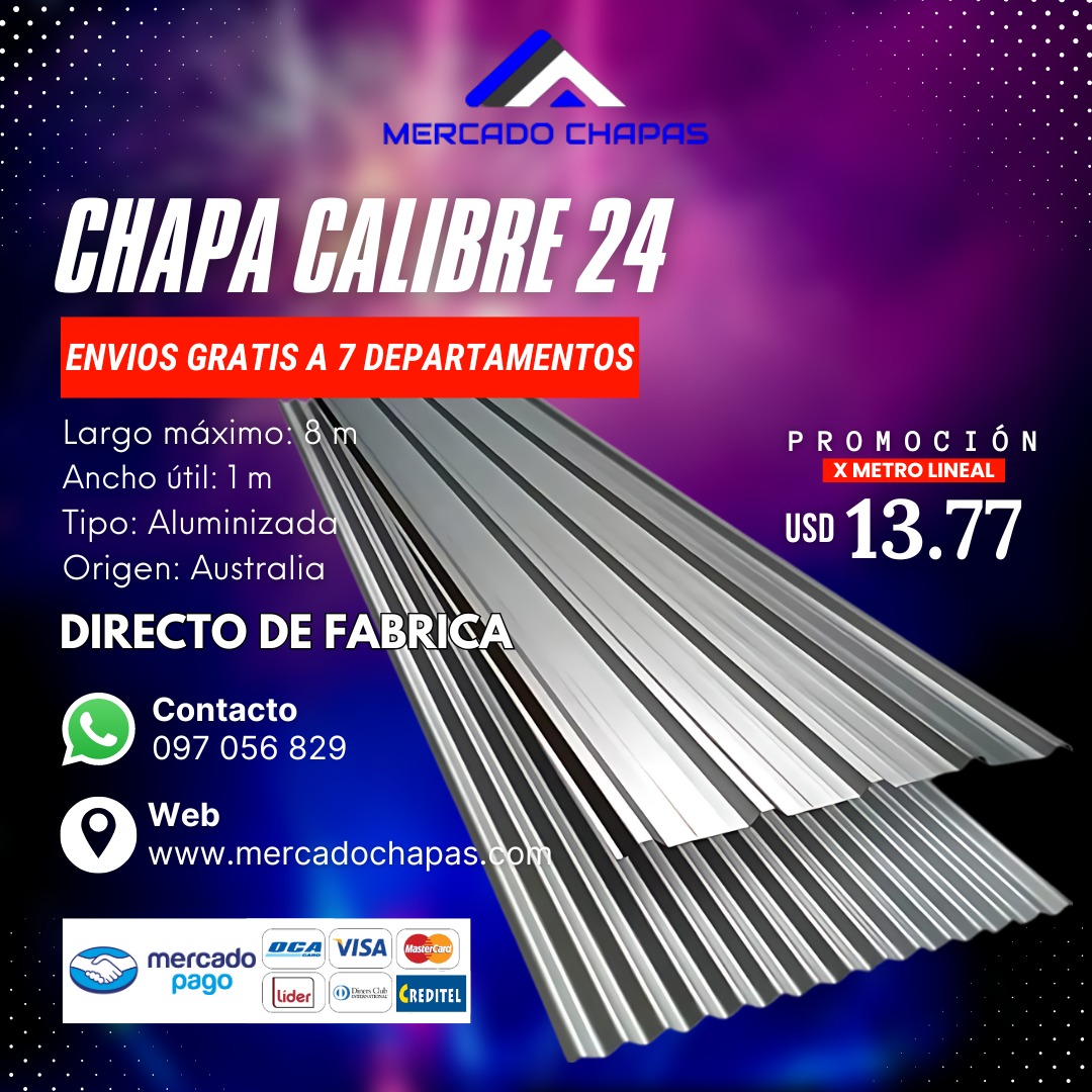 Chapa Trapezoidal o Acanalada Calibre. 24 – Mercado Chapas