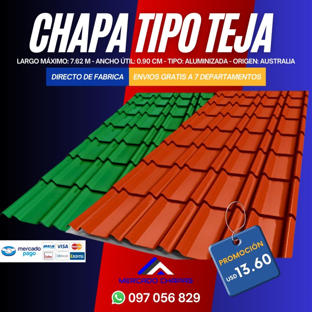 Chapa Teja Color Calibre 26 – Mercado Chapas