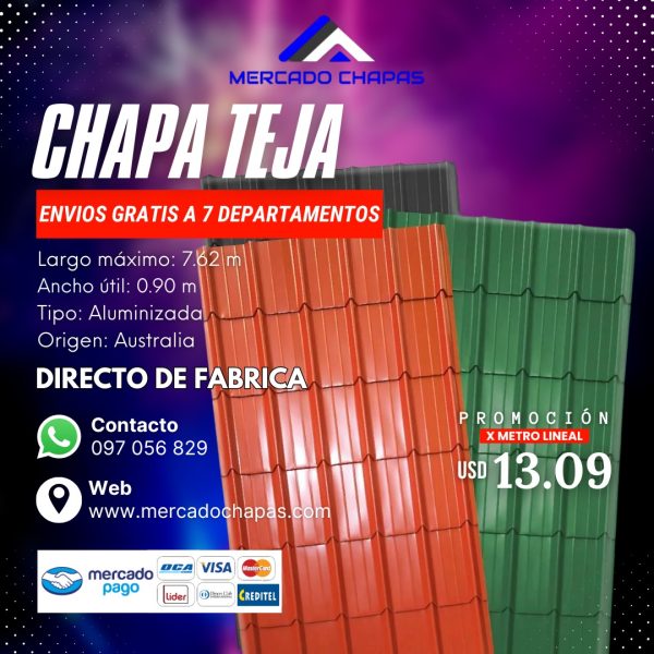 Chapa Teja Color Calibre 26 – Mercado Chapas